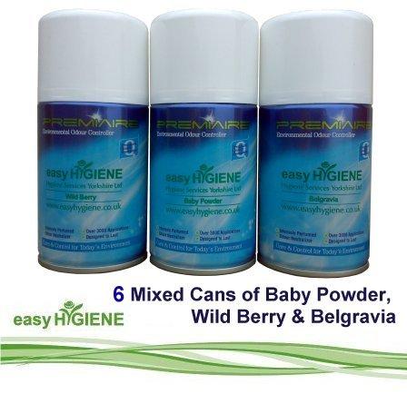 6 Automatic Air Freshener Dispenser Refills MIXED 270ml Cans standard ...